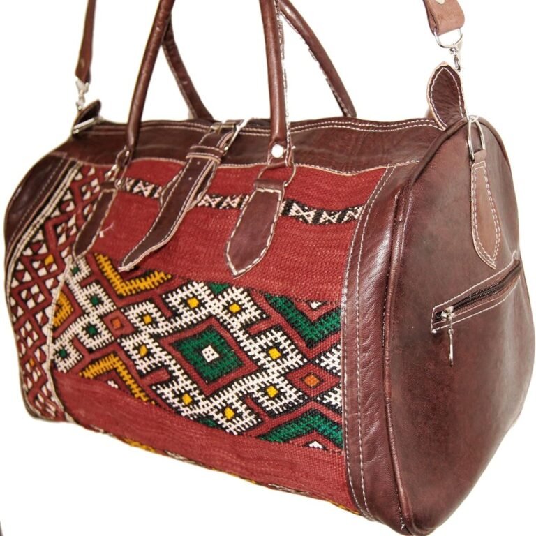 Moroccan Large Luggage Handmade Leather Duffle Bag – Unisex