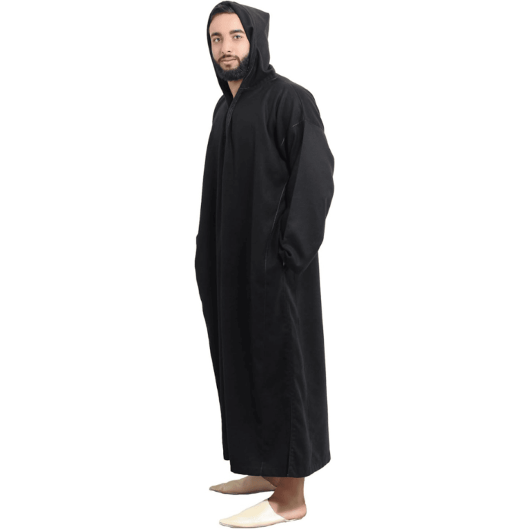 Handmade Moroccan Men’s Djellaba – Embroidered Winter Caftan